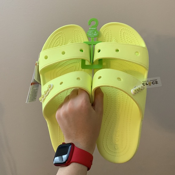 CROCS | Shoes | Crocs Neon Yellow Slides | Poshmark